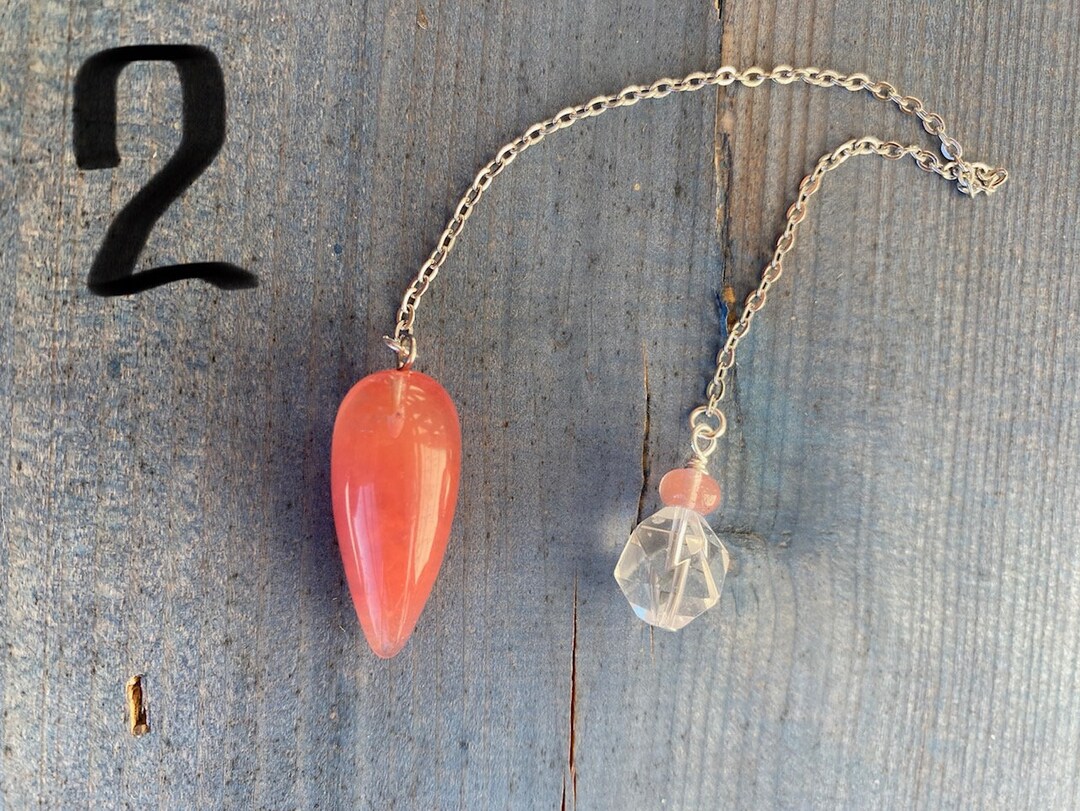 Strawberry Quartz, Small Pendulum, Pocket Pendulum. Unique. Handmade ...
