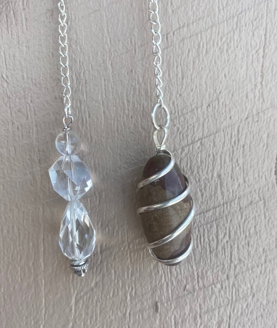 Shiva Lingam Pendulum With Clear Quartz, Two Sided Pendulum. Unique ...