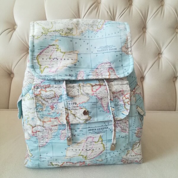 Map Backpack - Etsy