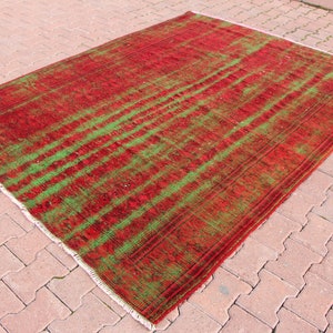 Vintage Red Area Rug Rustic Kitchen Decor Turkish Handmade | Etsy