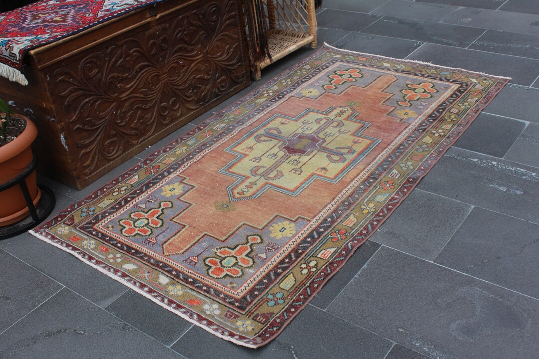 Turkish Rug Vintage Rug Aztec Rug Area Rug 3.1 X 5.7 Ft. - Etsy