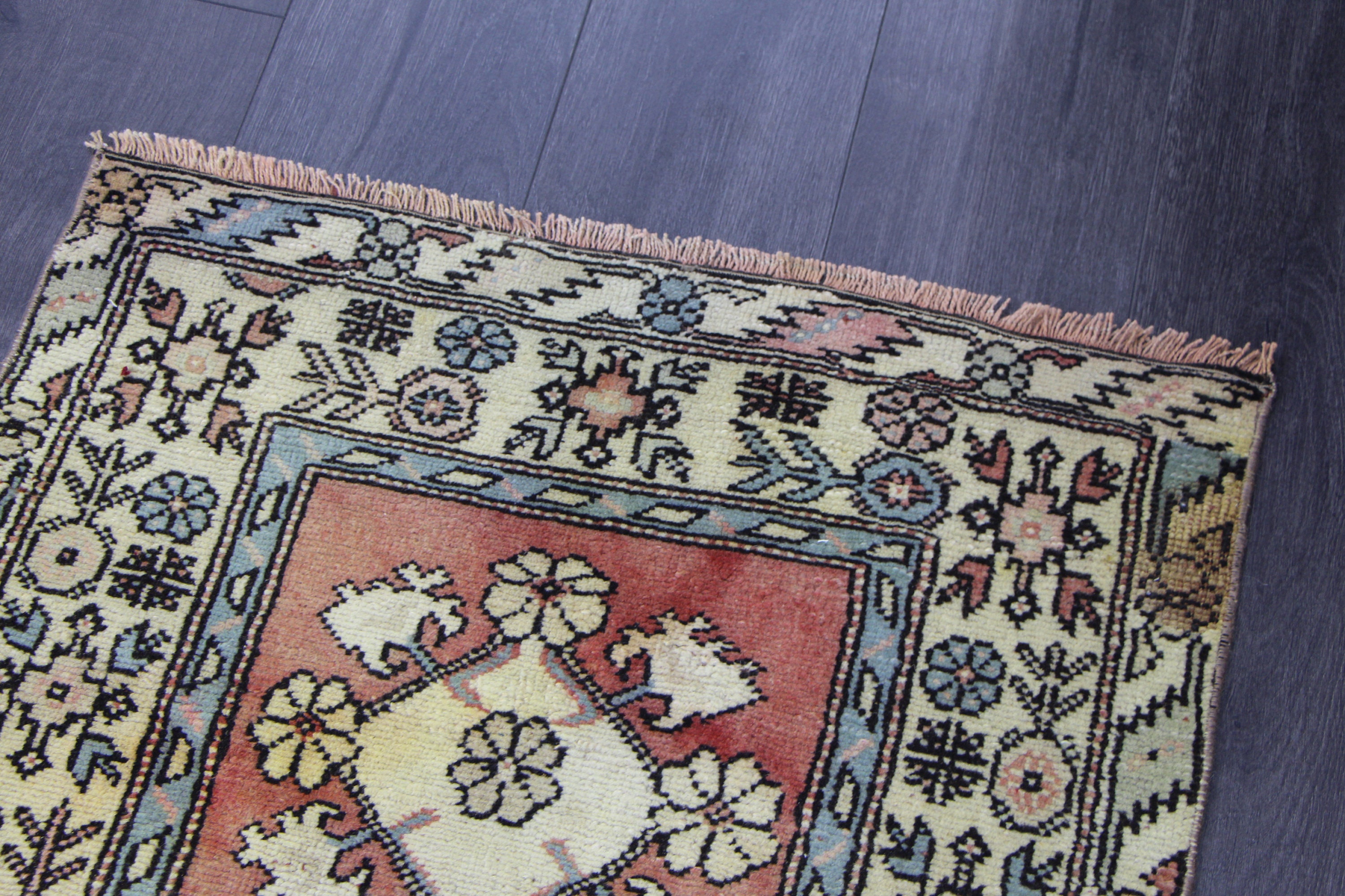 Turkish area rug Vintage rug Handmade rug Faded orange rug | Etsy