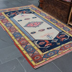 Turkish Rug, Blue Area Rug, Boho Rug, Oushak Rug, Home Decor, Bohemian ...