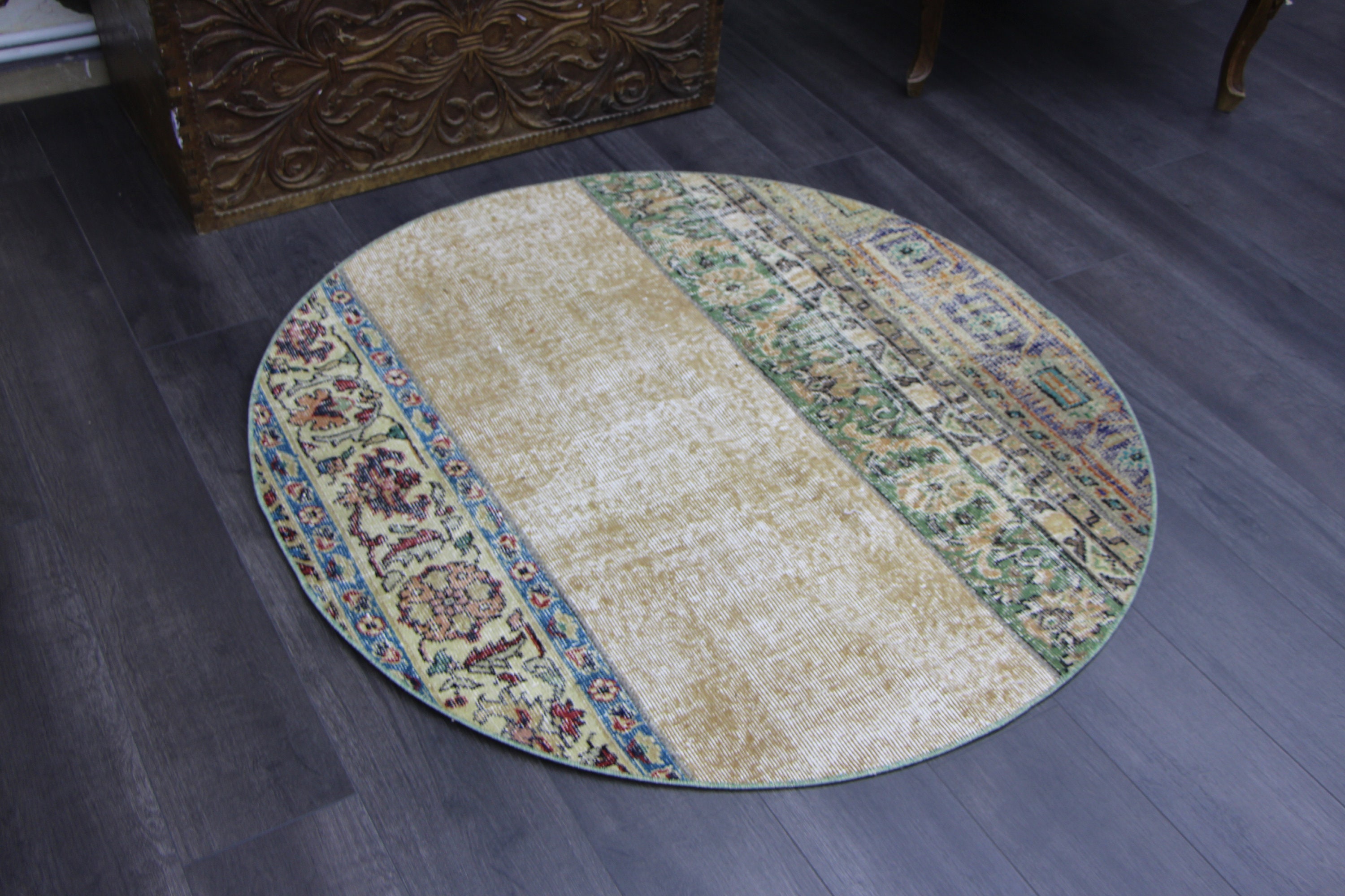 Round Turkish Rug Boho Rug Turkey Rug 4.1 X 4.1 Ft Circle | Etsy