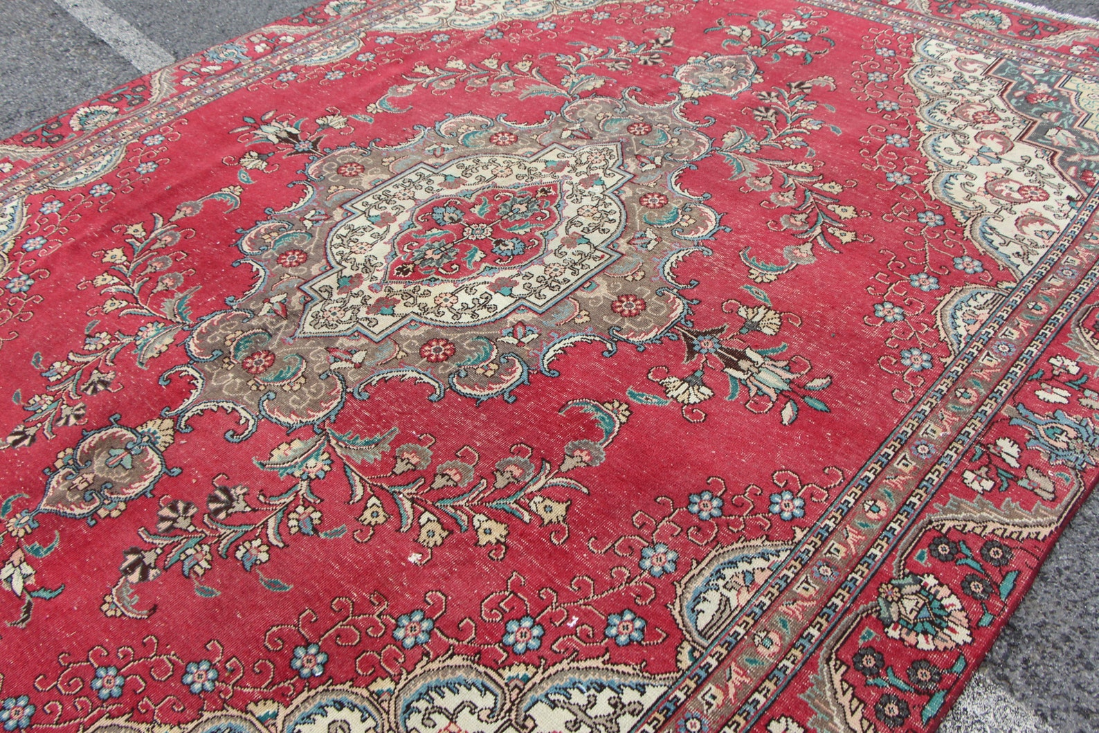 Vintage oversize rug Handmade rug Bohemian rug Livingroom | Etsy