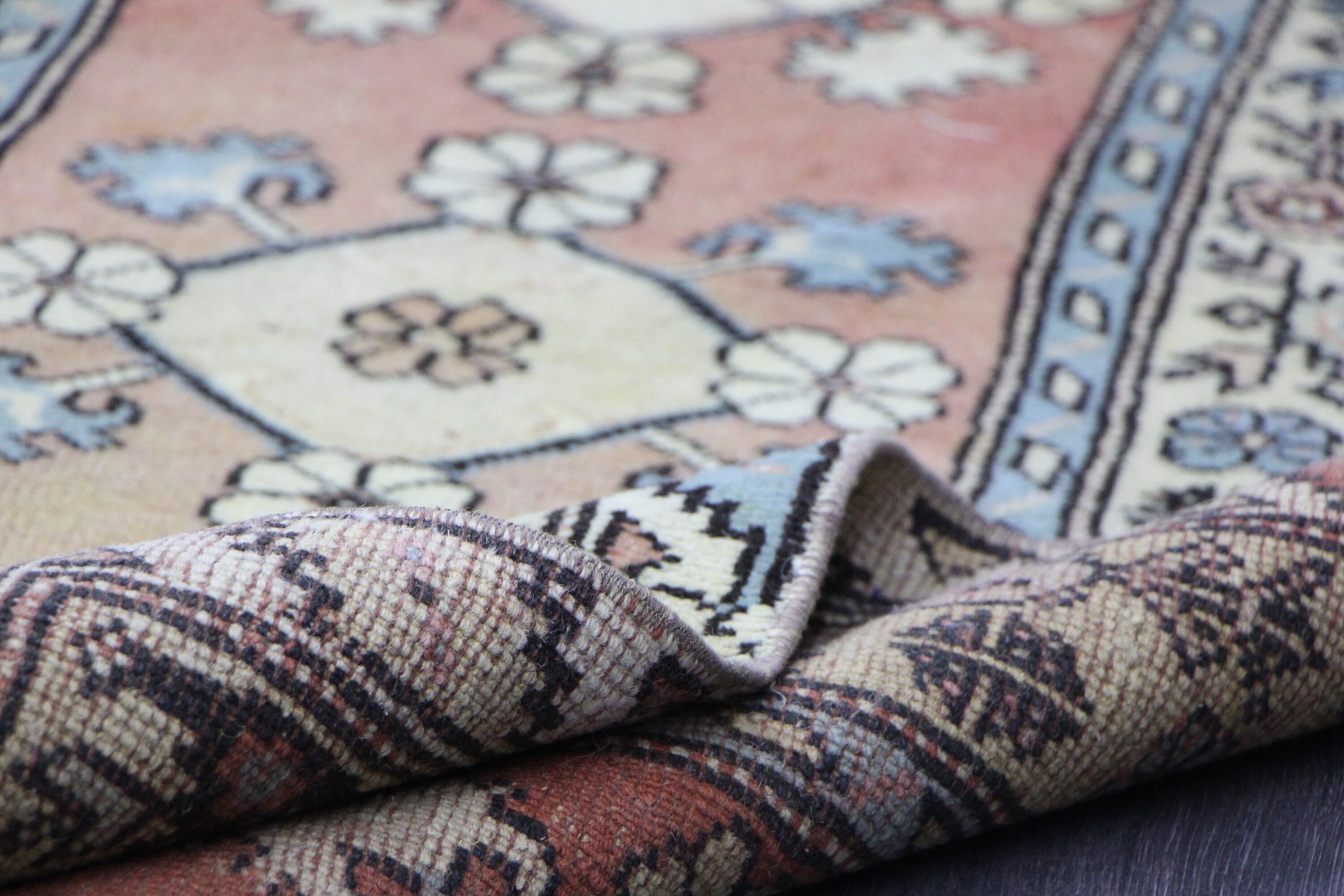 Turkish area rug Vintage rug Handmade rug Faded orange rug | Etsy