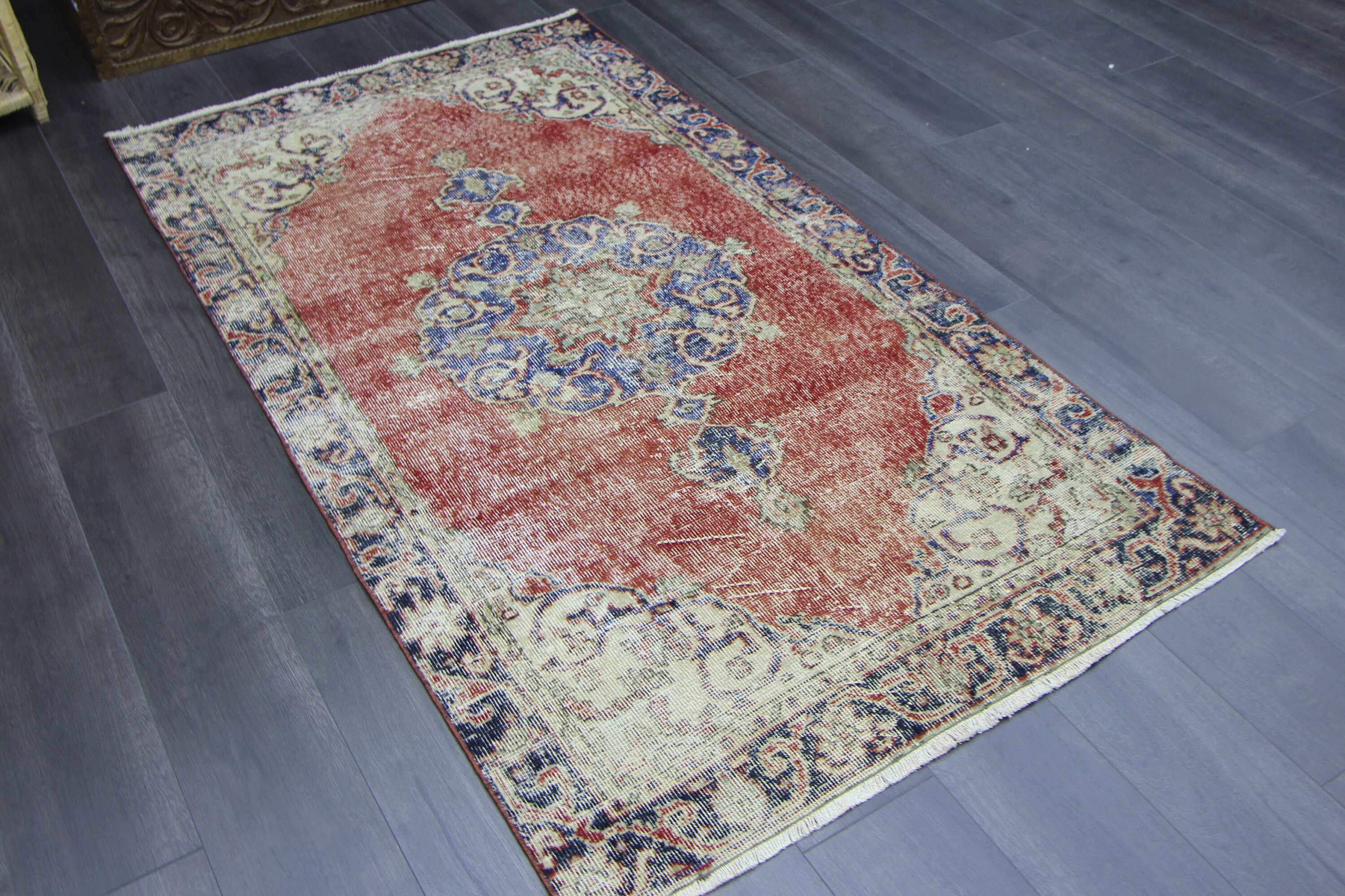 Rare Natural Wool Vintage Rug Free Shipping Turkish Rug 3.6 x | Etsy