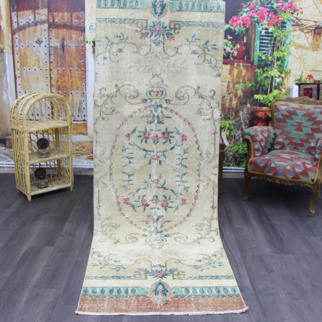 Boho Rug, Turkish Oriental Rug, Vintage Rug, Handmade Wool Rug, Oushak ...