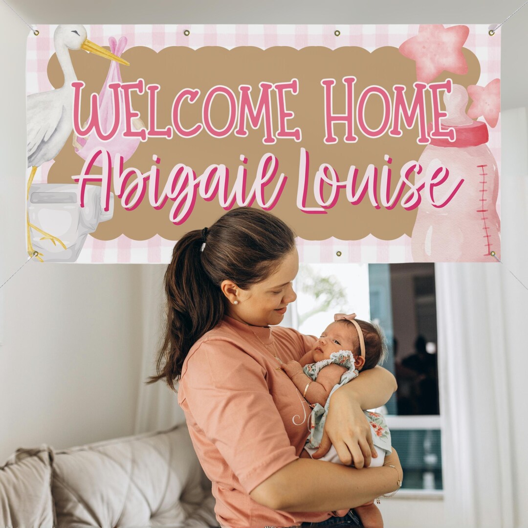 Personalized Welcome Home Banner Custom Baby Shower Decoration Newborn ...