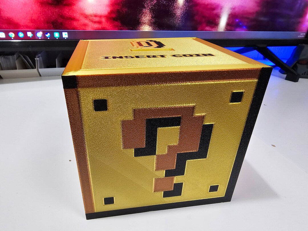 Super Mario Item Box (question Box) Bank - 8 Bit - Etsy