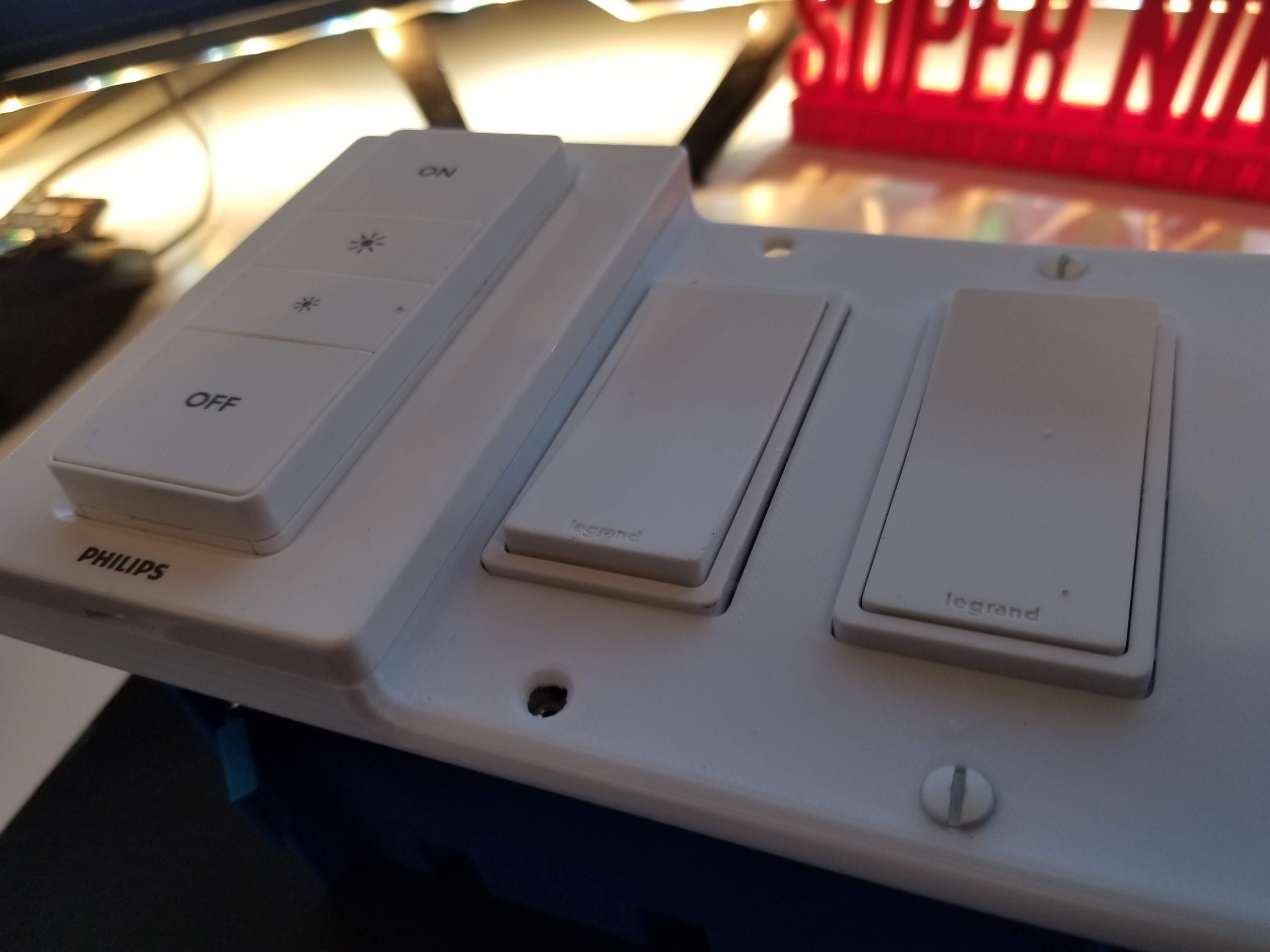 The Original Philips Hue Low Pro Stealth Decora Spacer + 2 Gang Decora ...