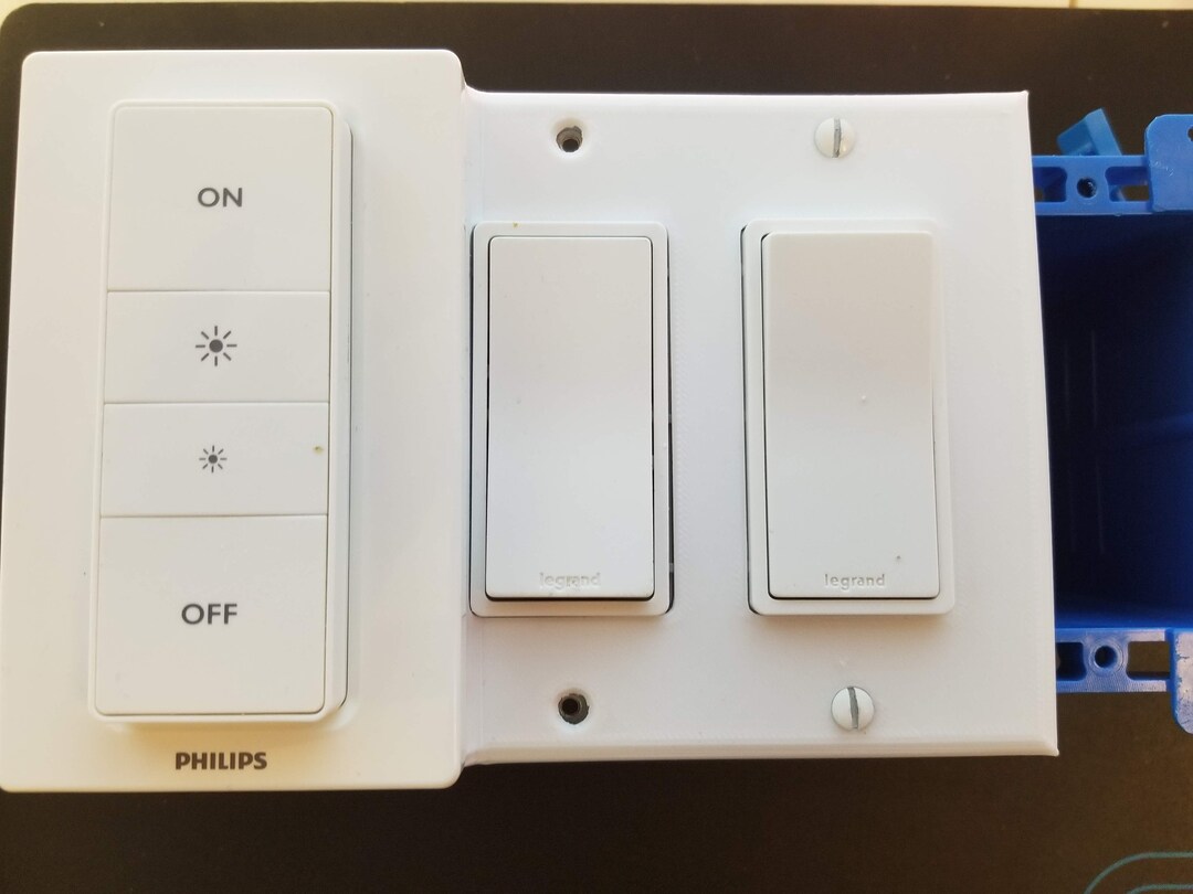 The Original Philips Hue Low Pro Stealth Decora Spacer + 2 Gang Decora ...