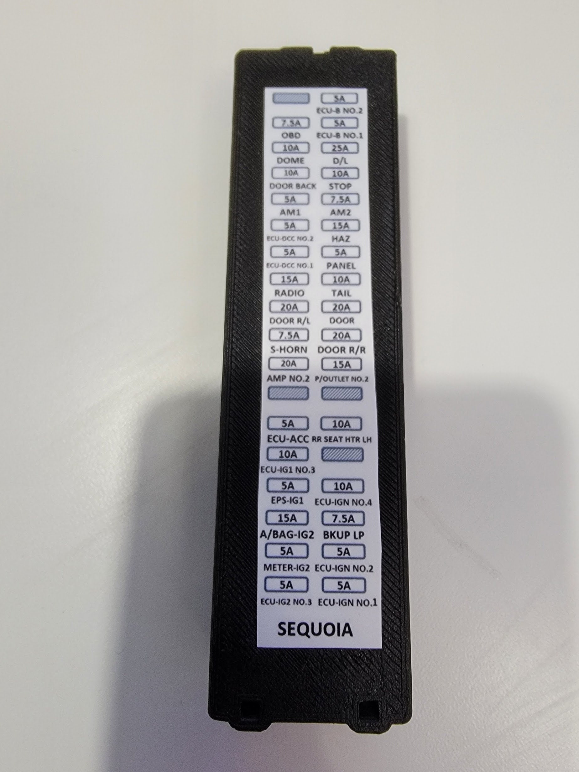 STL File & Fuse Diagram Only - Toyota Sequoia 2018-2022 Extended Fuse ...
