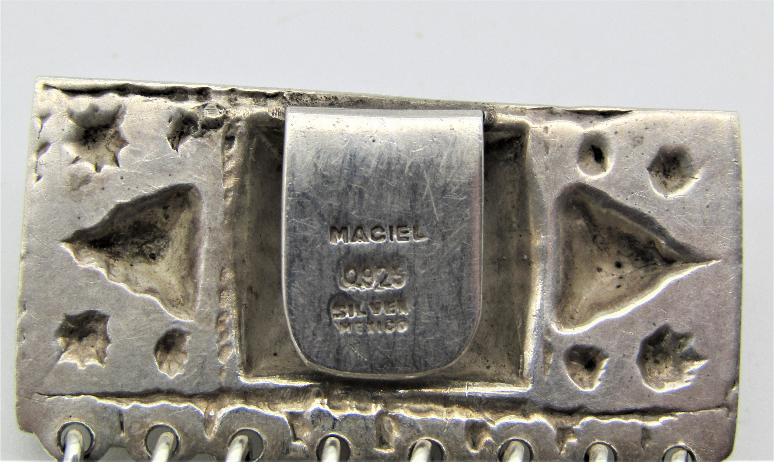 Maciel STERLING 925 Silver Flower Heavy Native Mayan Influence 77gm 2.1 oz