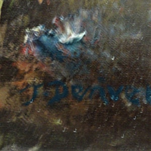 T. Denver Oil on Canvas, Woodland W/ Pheasant, Impressionist, Excellent ...