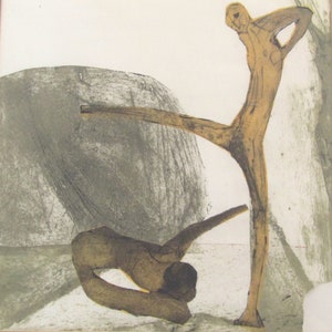 Abstract Painting of Two Figures, Man and Woman, Watercolor on Paper - Etsy