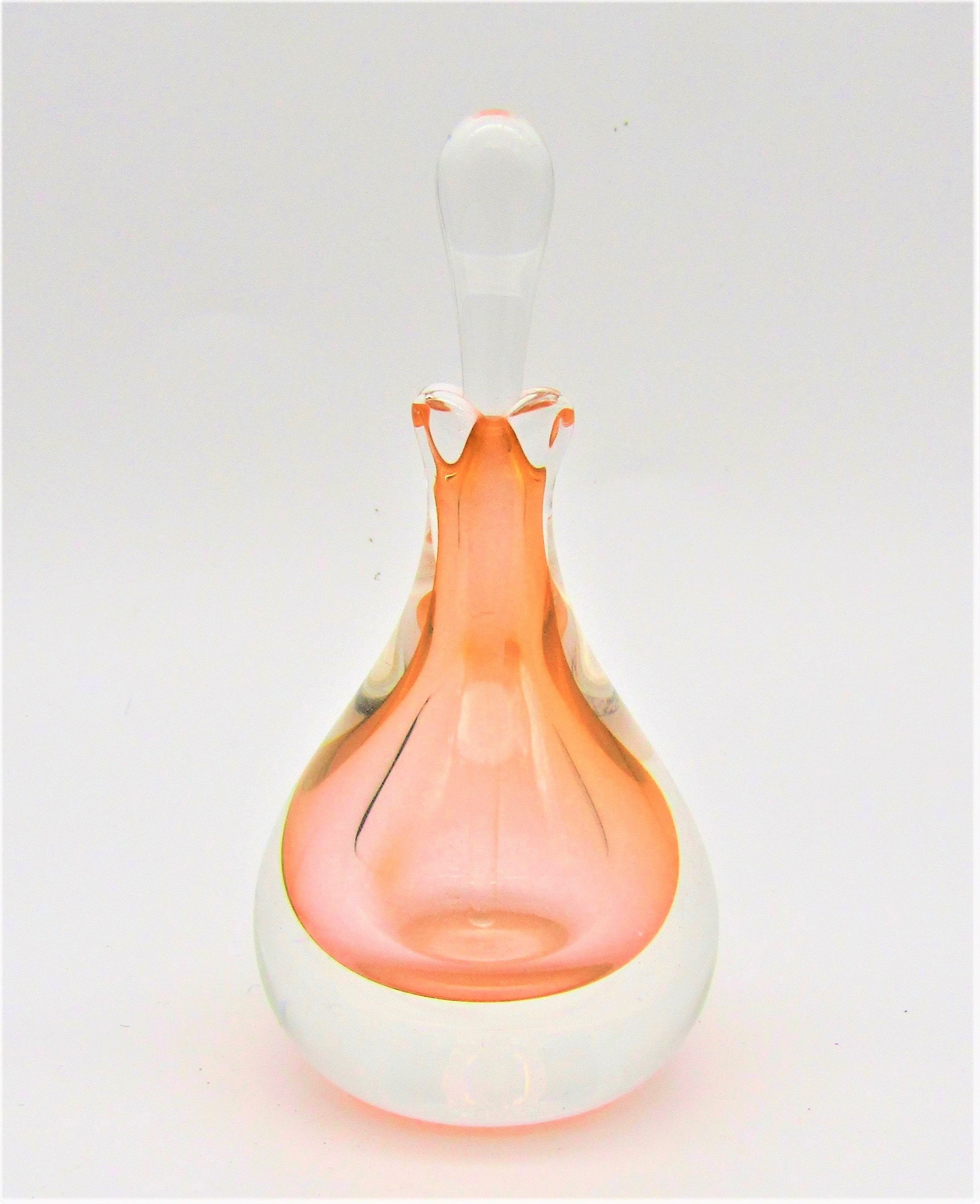 Mary Angus Perfume Bottle Teardrop Bottle w/ Dauber Art Glass Signed ...