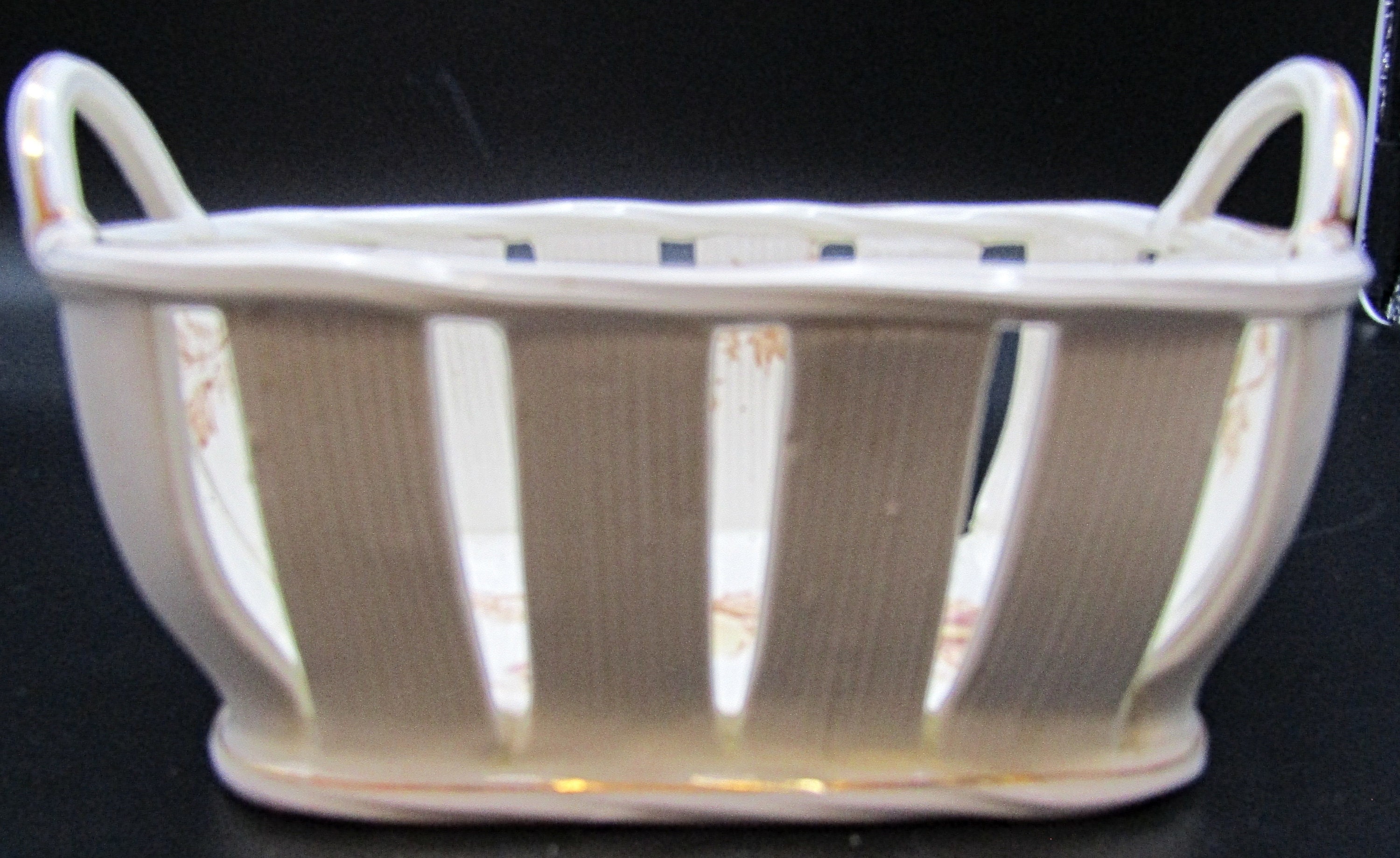 Porcelain Open Basket Twisted Porcelain Rims Gold Gilt Floral - Etsy