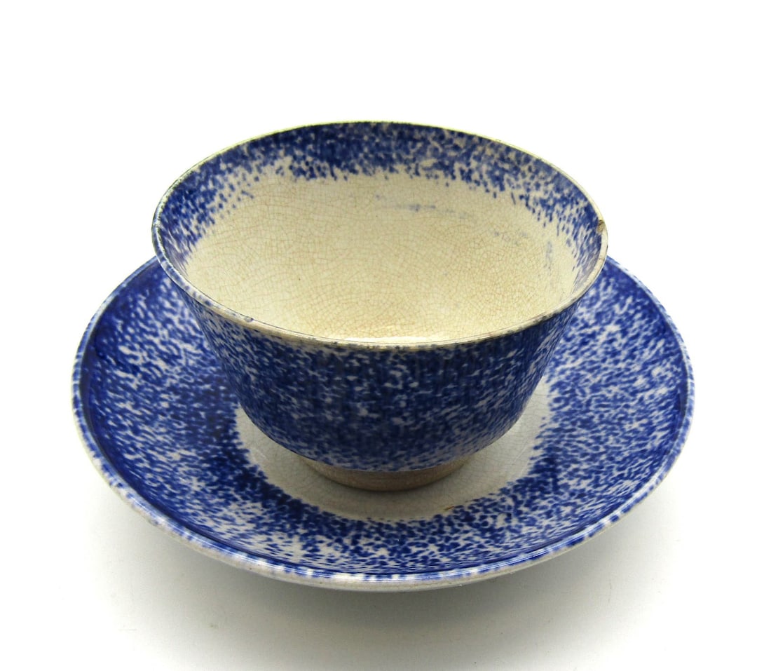 Early 19thc Spatter Ware Spongeware Tea Cup & Saucer Set - Etsy
