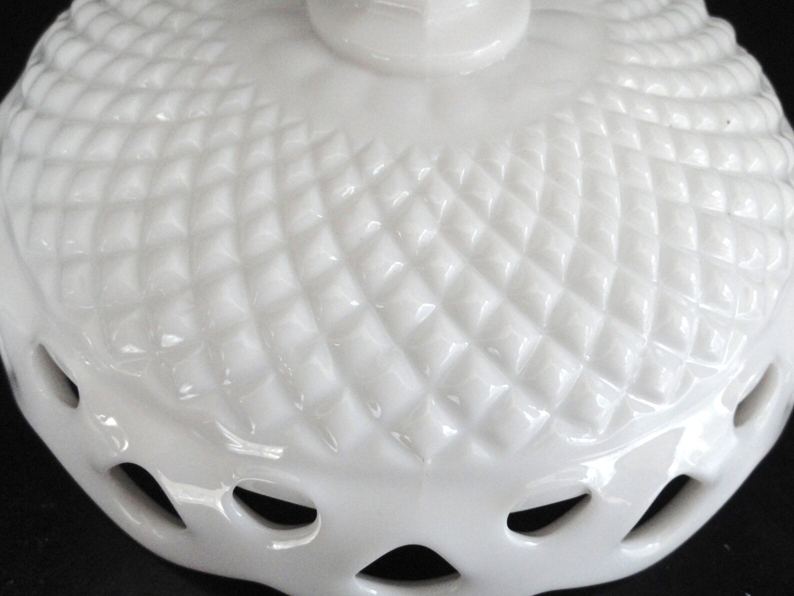 Imperial Glass White Milk Glass Open Lace Pedestal Dish - Etsy