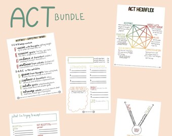 Acceptance and Commitment Therapy ACT Worksheet Bundle - Etsy