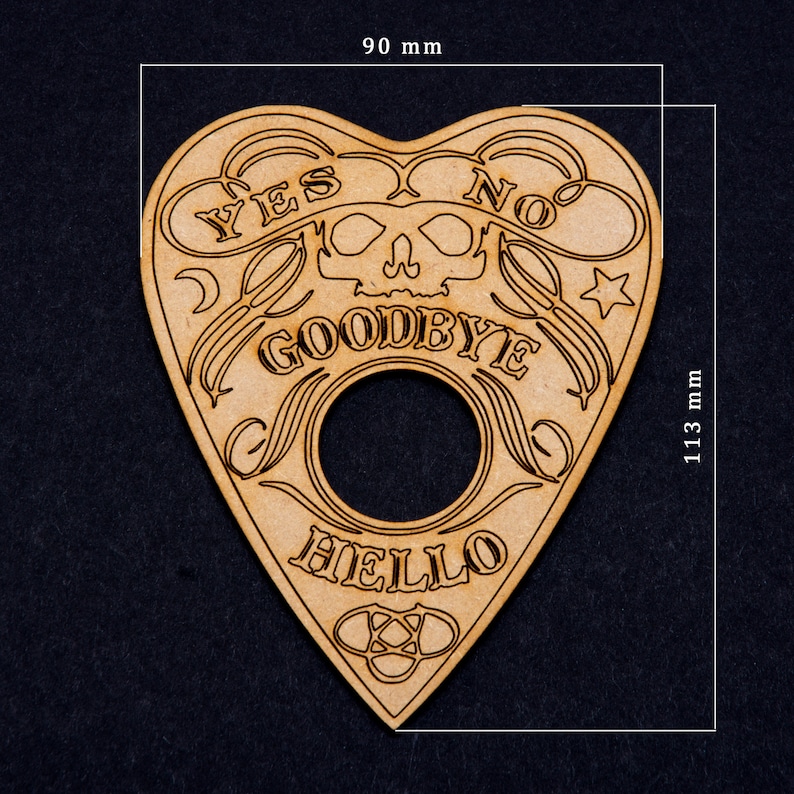 Wooden Black Ouija Board game & Planchette with detailed | Etsy