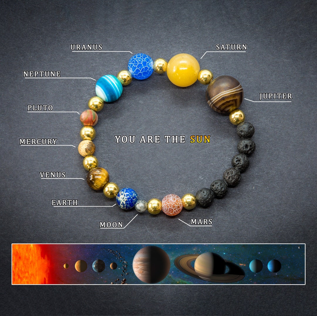 Solar System Bracelet. Gemstone Universe Planet Jewellery. Crystal ...