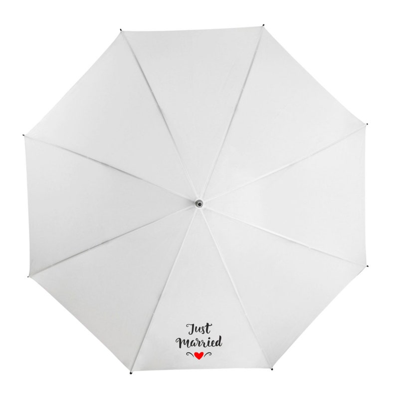 Just Married Wedding Umbrella in White - Large Size Big Enough for ...