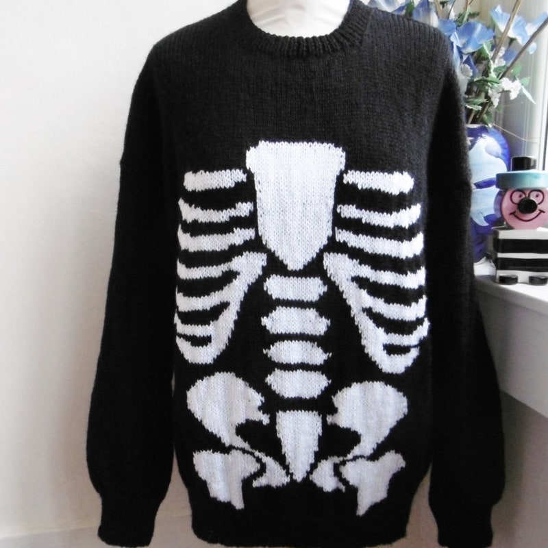 Skeleton Knit Sweater - Etsy