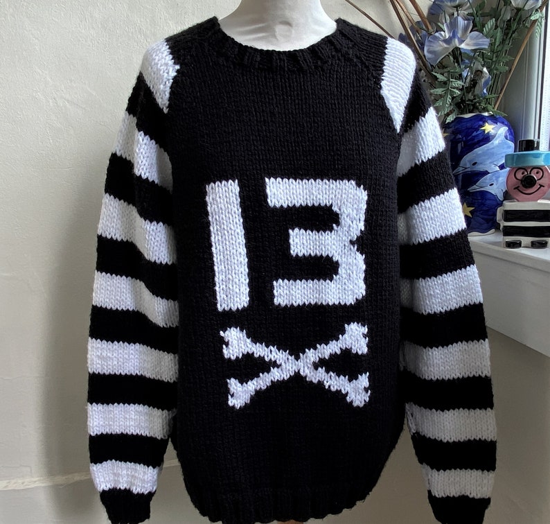 Thirteen Hand Knitted Goth Jumper - Etsy