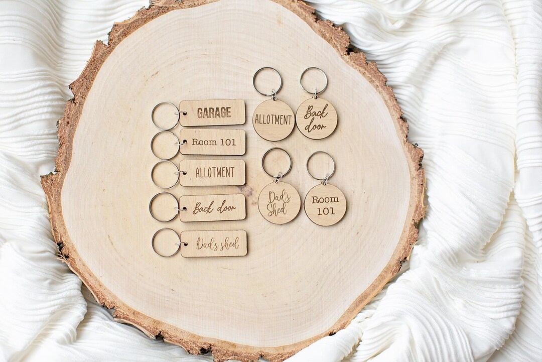 Personalized Wood Key Ring: Rustic Engraved Beech Key Fob - Etsy UK