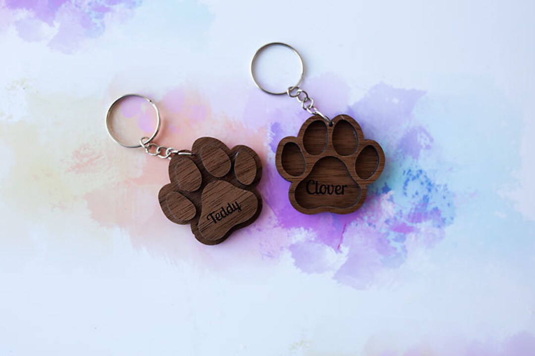 Personalised Paw Print Key Ring I Dog Gift - Etsy