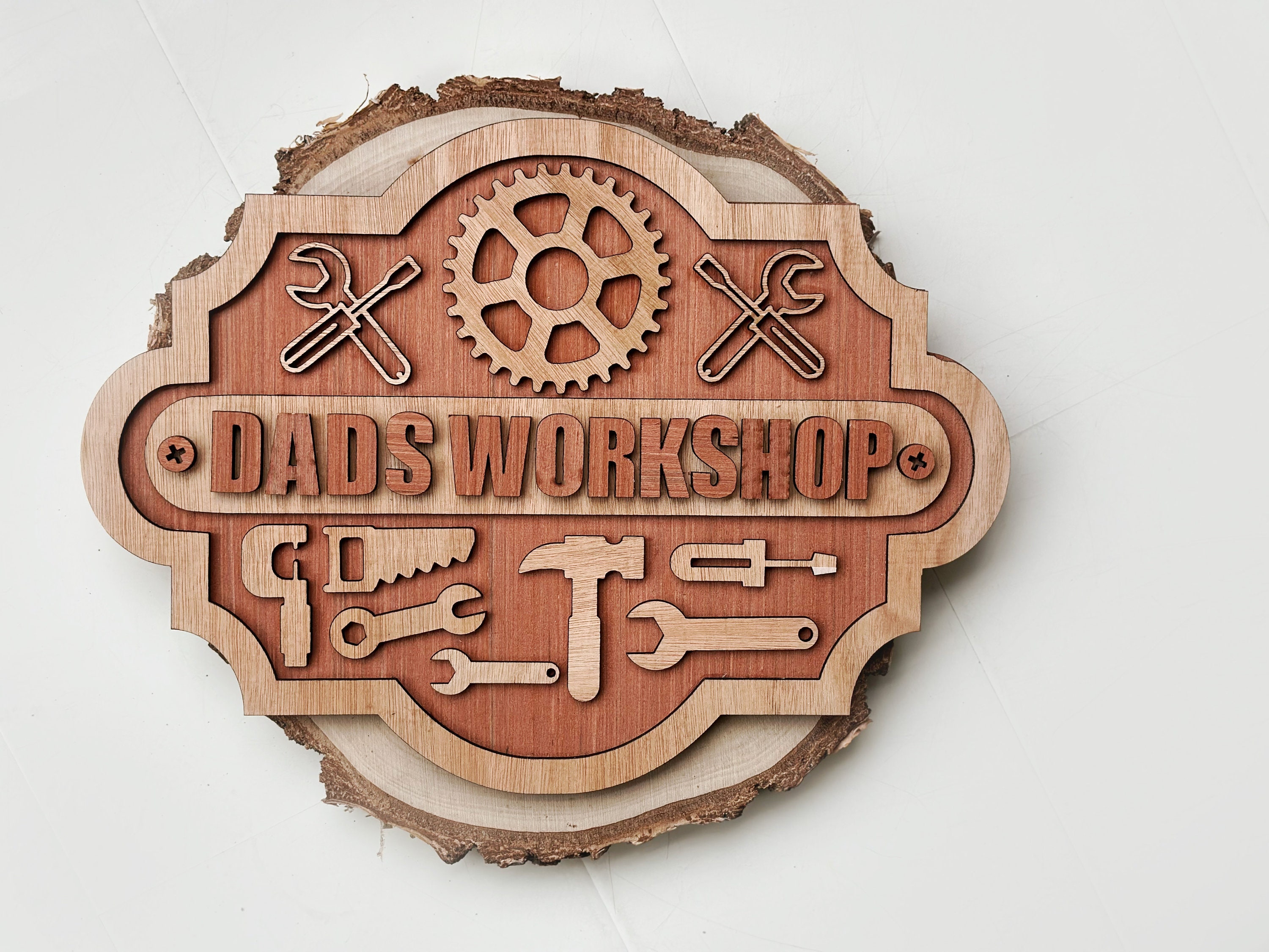 Personalised Dad Workshop Sign Grandad Wooden Wall Plaque - Etsy