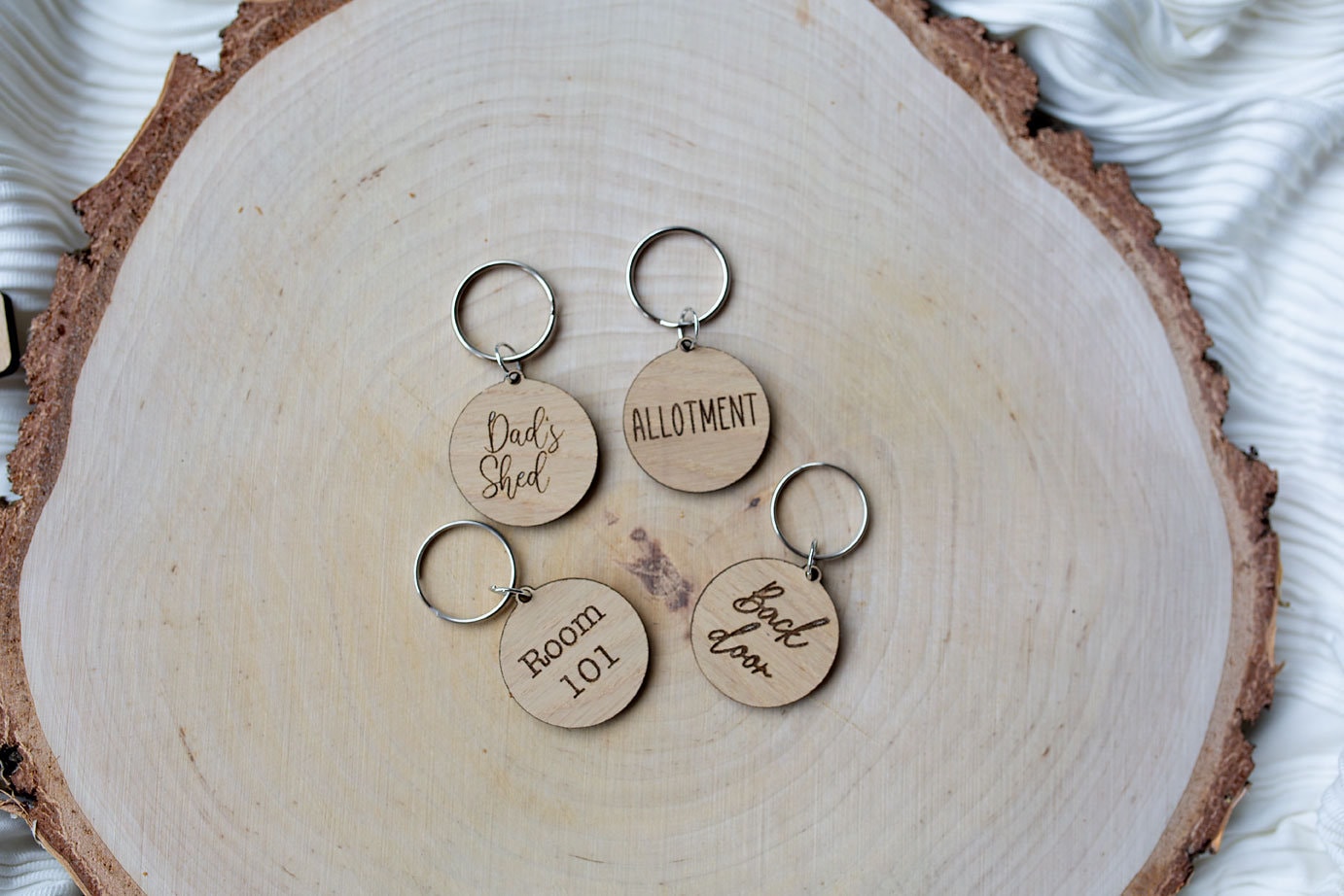 Personalized Wood Key Ring: Rustic Engraved Beech Key Fob - Etsy UK