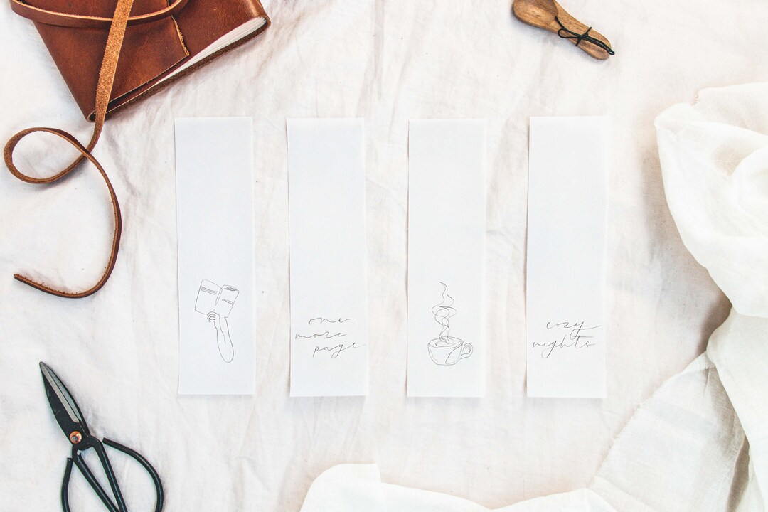Boho Set of Bookmarks | Vellum Minimalist Booklover Bookmark | Reading ...