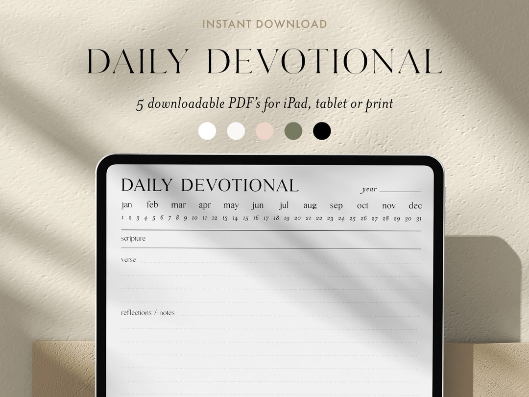 Digital Minimalist Daily Devotional | 5 Pdf's for Print/ipad | Bible ...