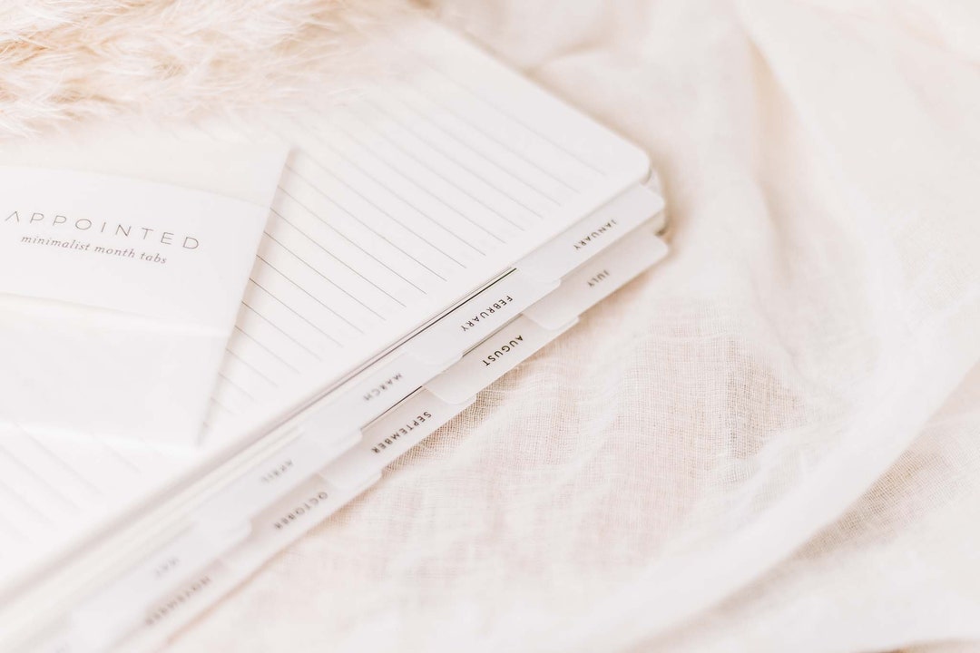 Minimalist Month Tab Stickers | Vellum | Beautiful, Simple, Cute Month ...