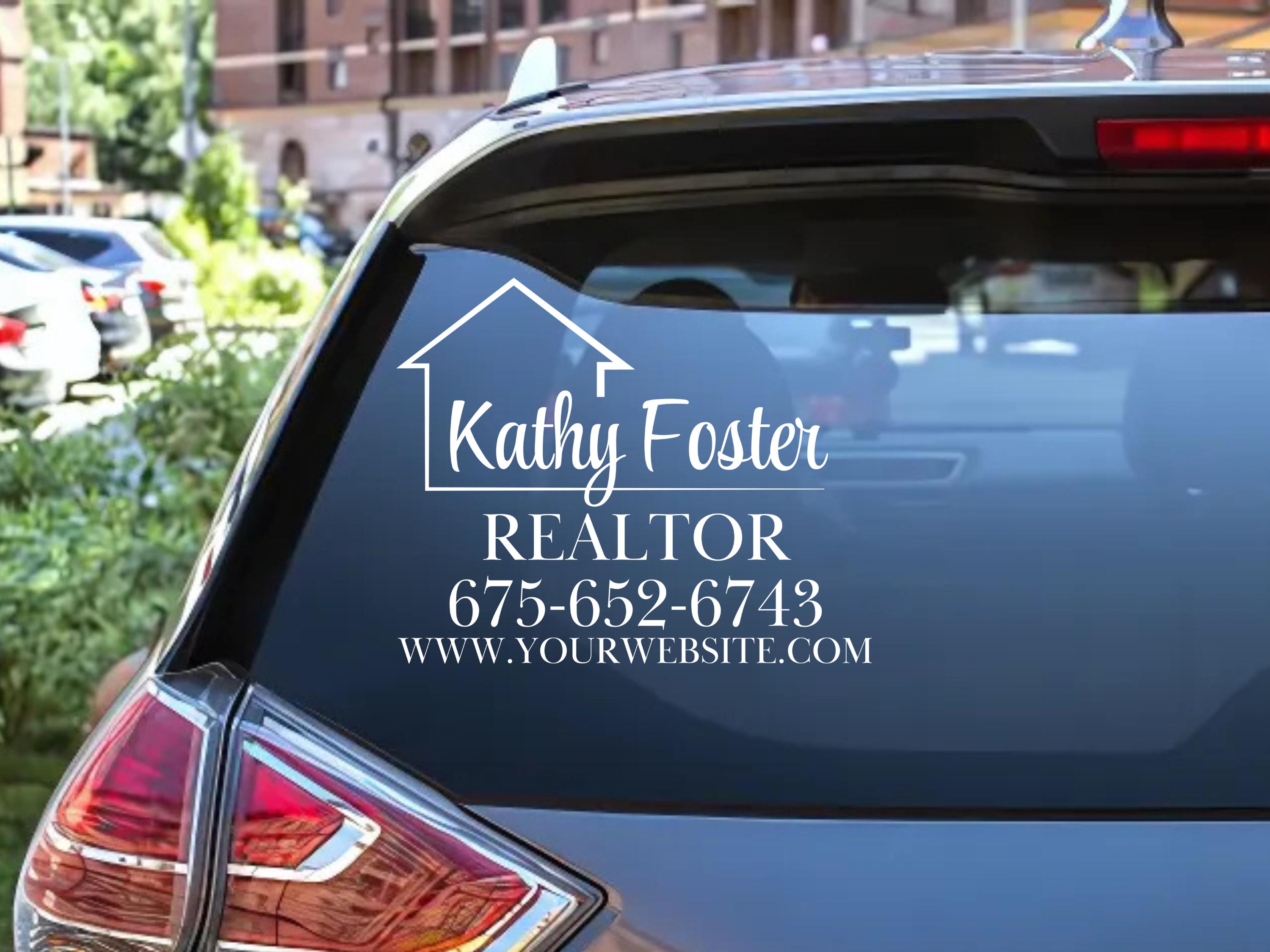 Custom Realtor Decal | Real Estate Car Sticker | Business Logo Vinyl ...