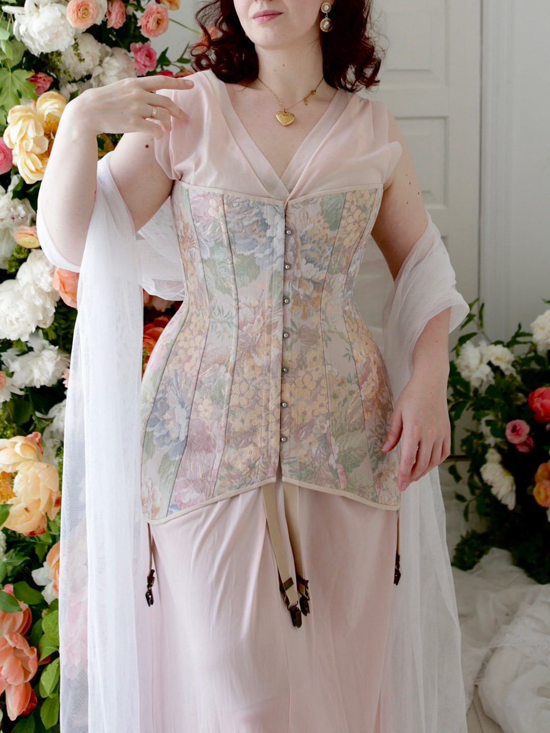 Edwardian Midbust Corset “adele”: Custom Corset C.1910s S-bent Style - Etsy