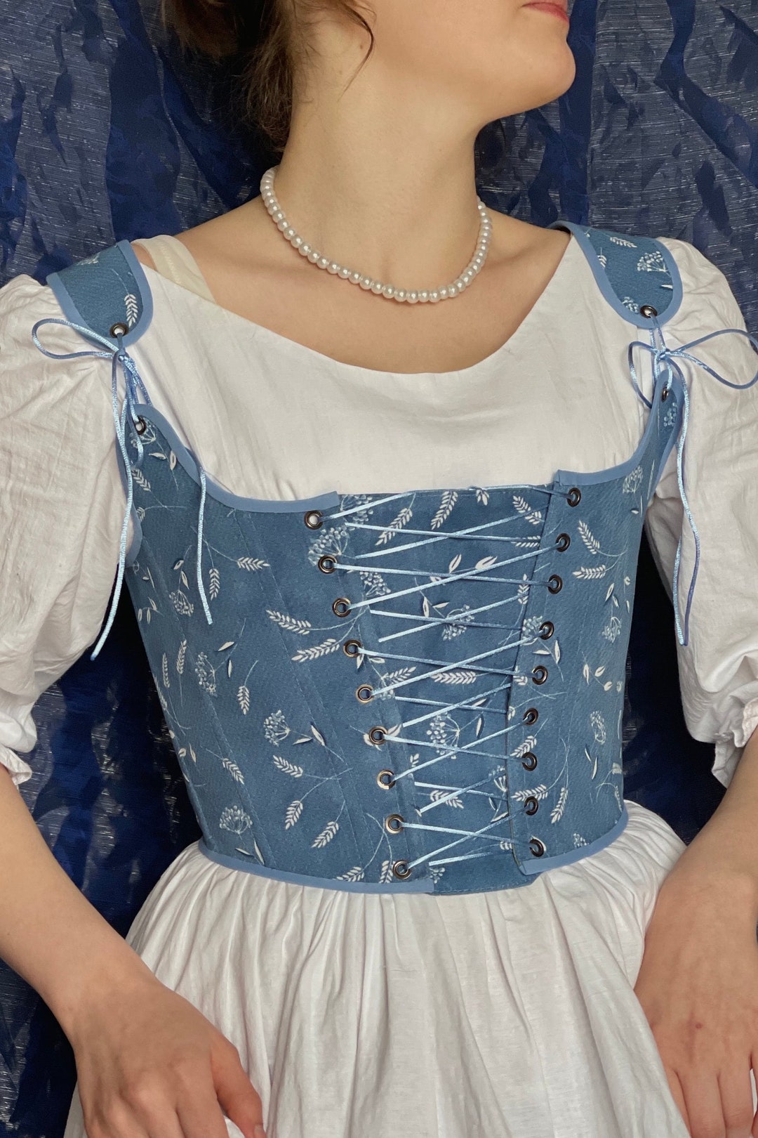 Cropped Peasant Style Corset “delight”: Reversible Cottagecore Bodice ...