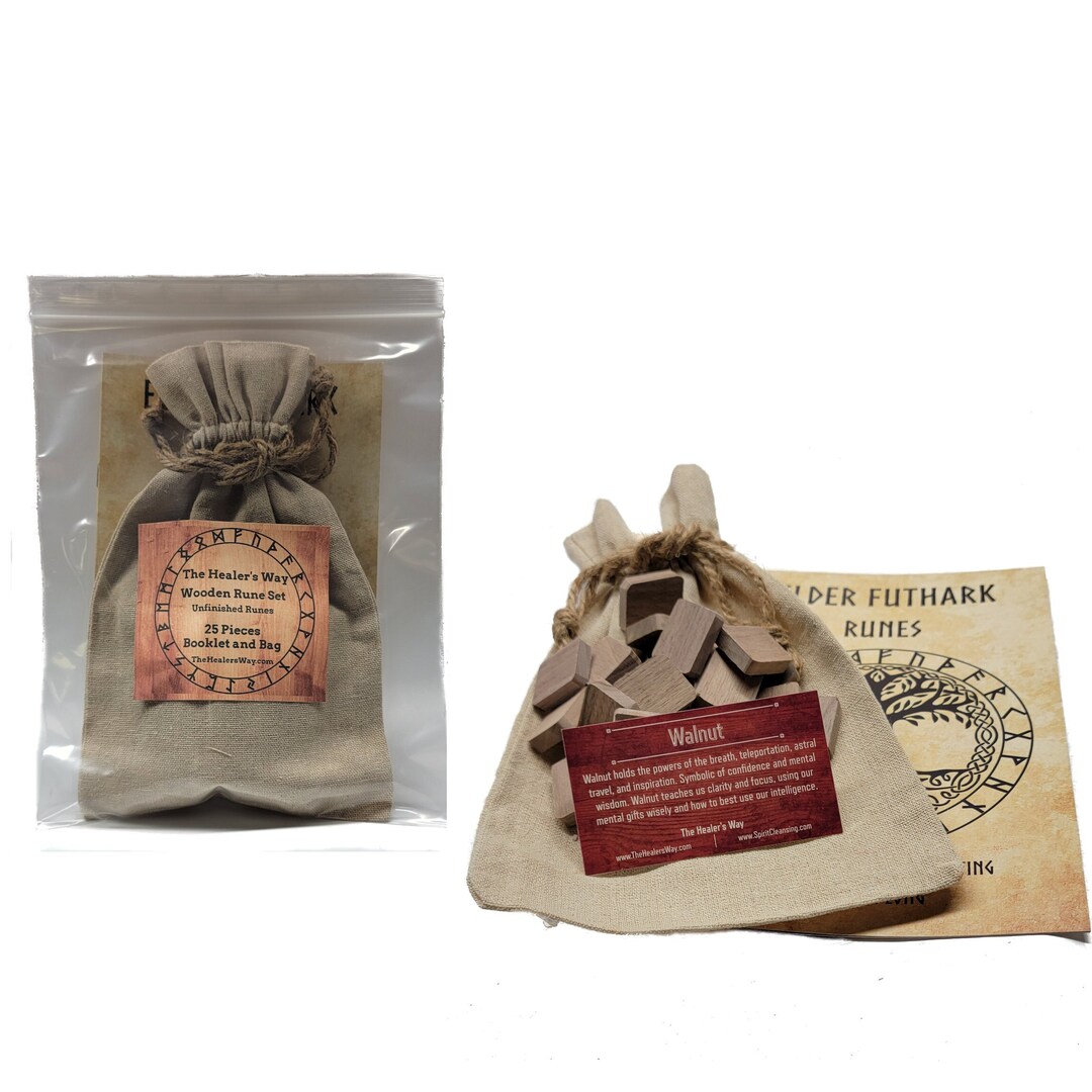 Wooden Runes Set Unfinished Blank Runes Do It Yourself Kit Elder ...