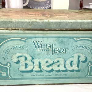 Vintage Tin Bread Box, Hinged Large Tin, Shabby Storage or Decorative ...