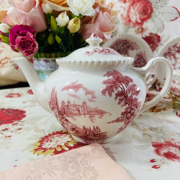 Transferware Teapot - Etsy