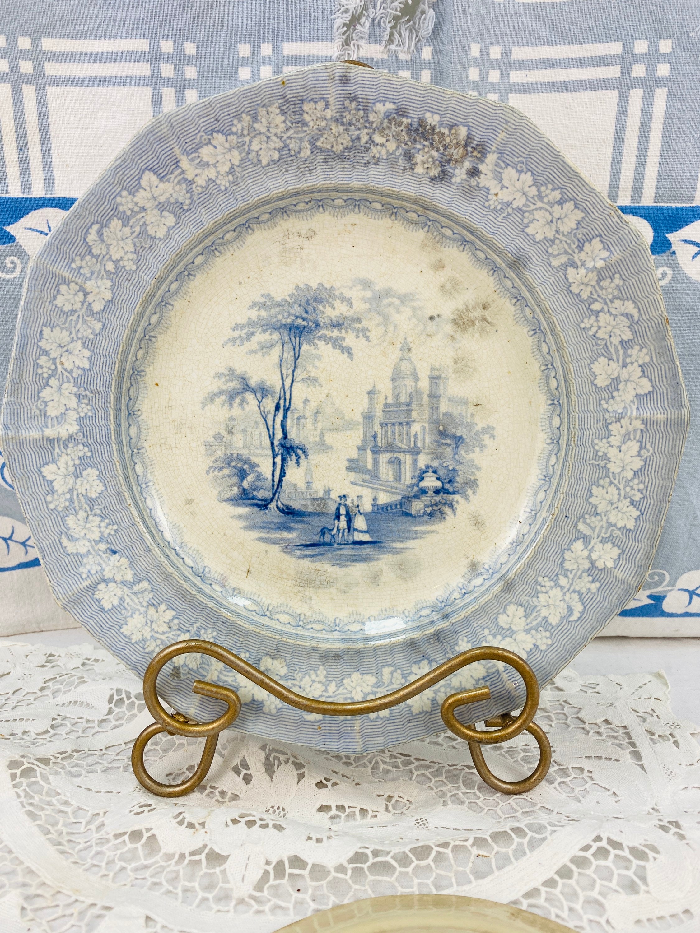 Antique Transferware Plates Blue and White Transferware Mix - Etsy