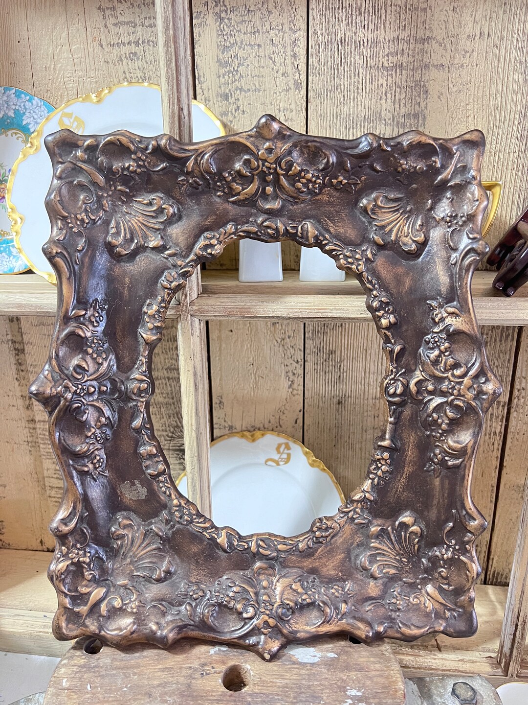 Unique Victorian Style Plaster Frame. Bronze Look Frame, With Heavy ...