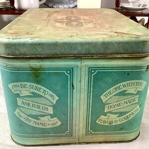Vintage Tin Bread Box, Hinged Large Tin, Shabby Storage or Decorative ...