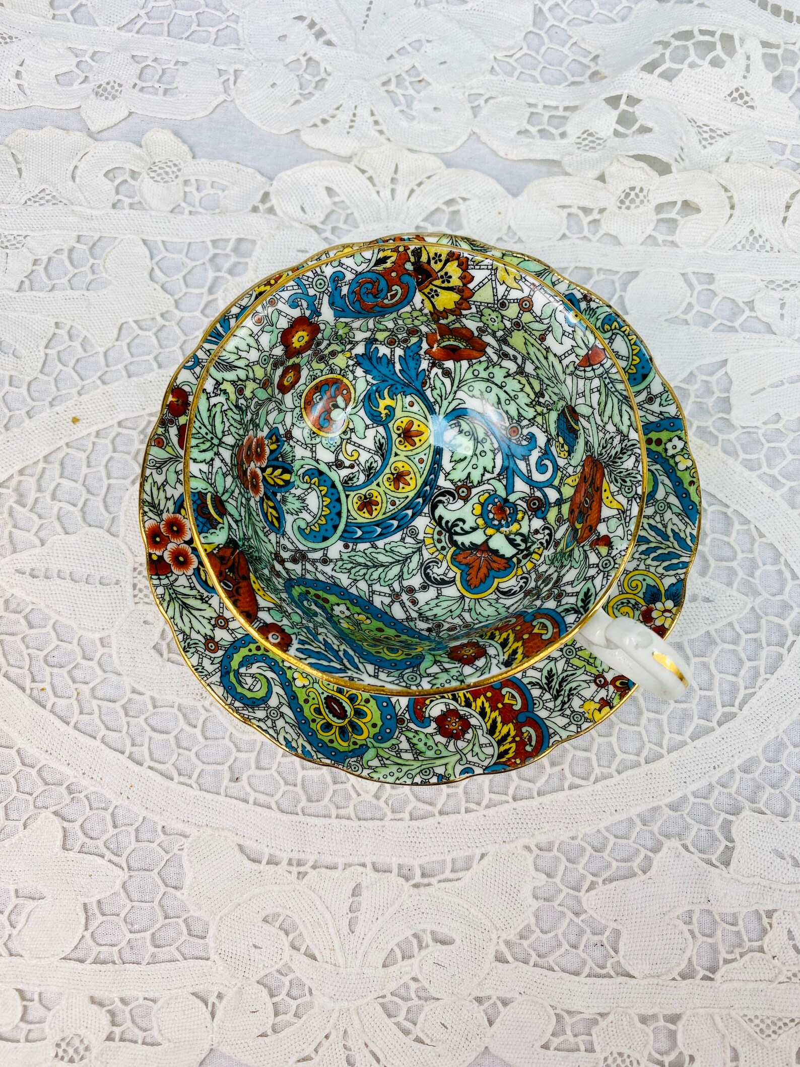 Radford Paisley Bone China Teacup and Saucer Vintage Paisley - Etsy