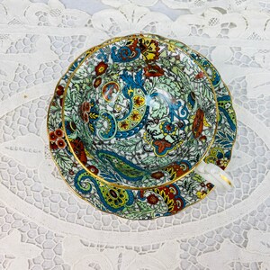 Radford Paisley Bone China Teacup and Saucer, Vintage Paisley Chintz ...