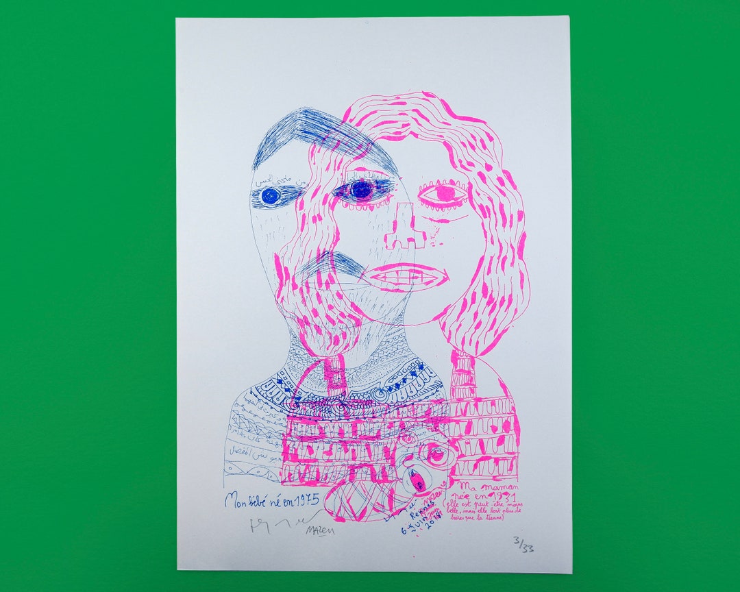 Risograph - Double Autoportrait - Etsy