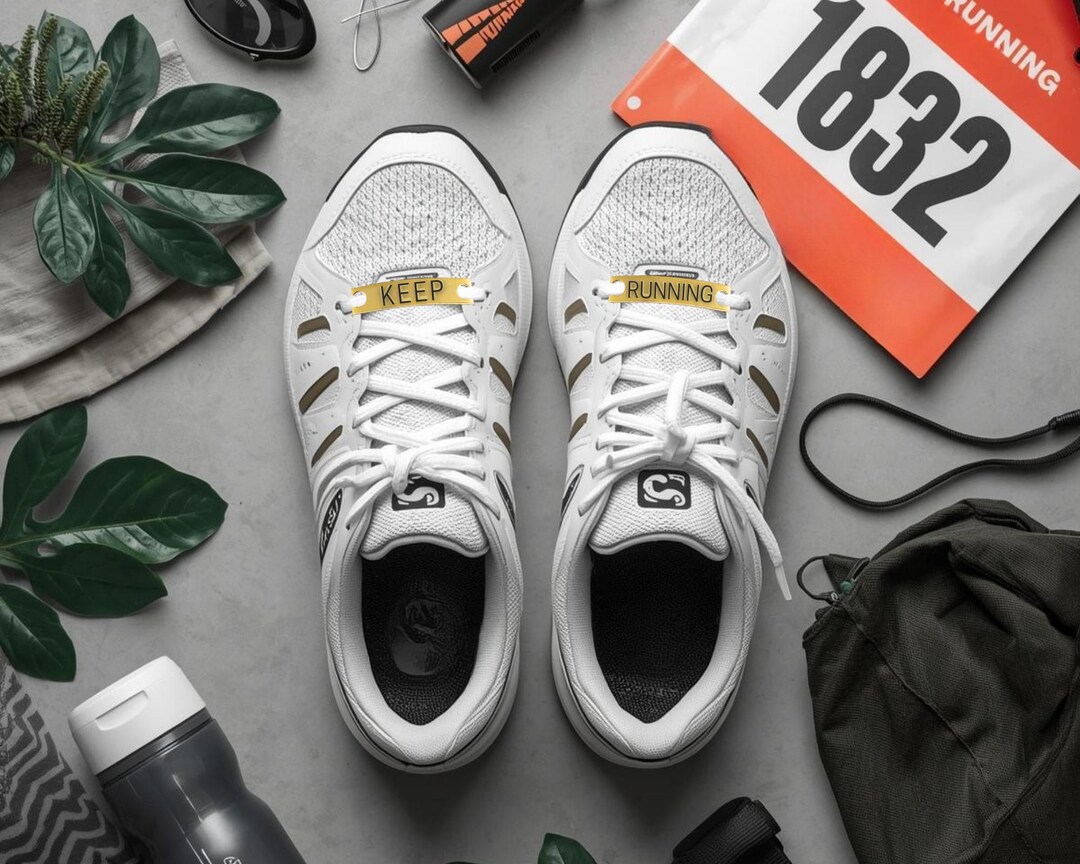 Custom 18k Engraved Gold Shoelace Tag, Marathon Runner Gift - Etsy